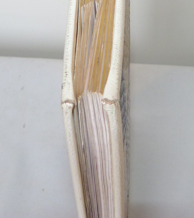 reliure-art-carnet-saumon-mondrian-basane - Reliure d'art dare